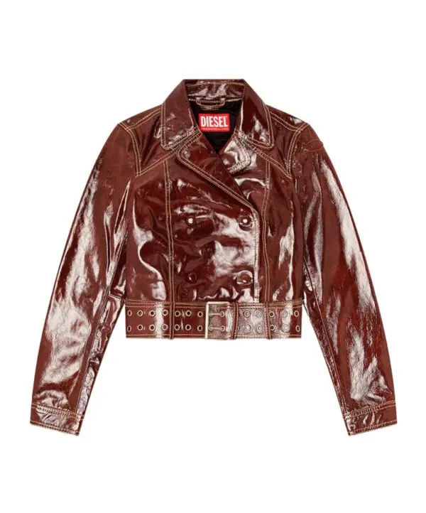 DIESEL® Patent Double-breasted Jacket - Brown