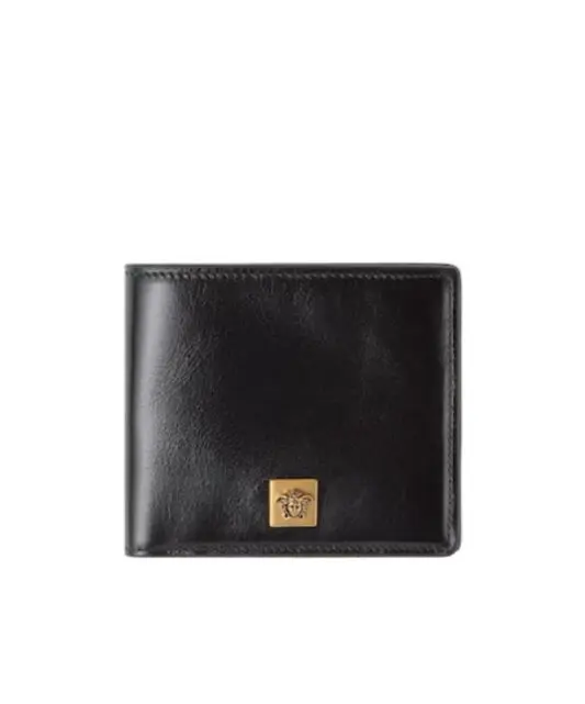 Versace Medusa-plaque Leather Bifold Wallet - Black