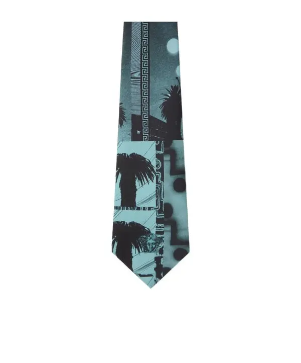 Versace Medusa-head Tie - Light Blue