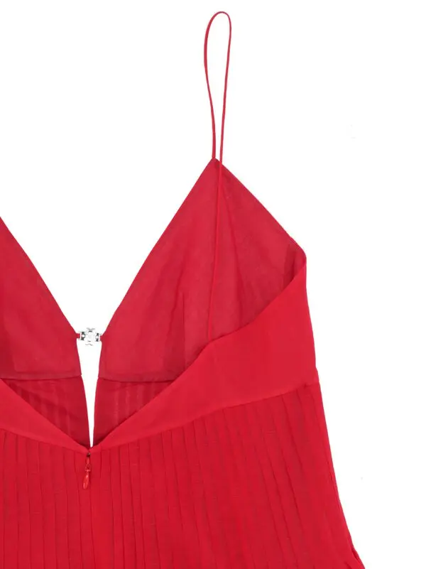 Tory Burch V-neck Maxi Dress With Pleated Waist - Bright Red