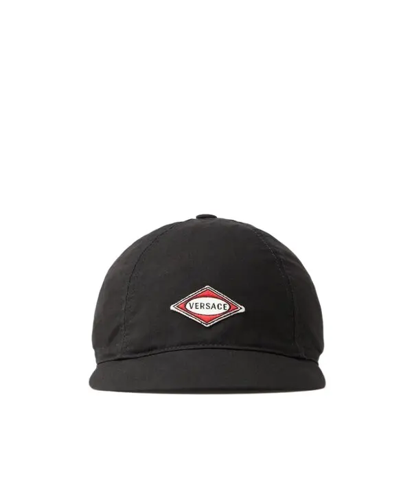 Versace Embroidered Canvas Cycling Cap - Black