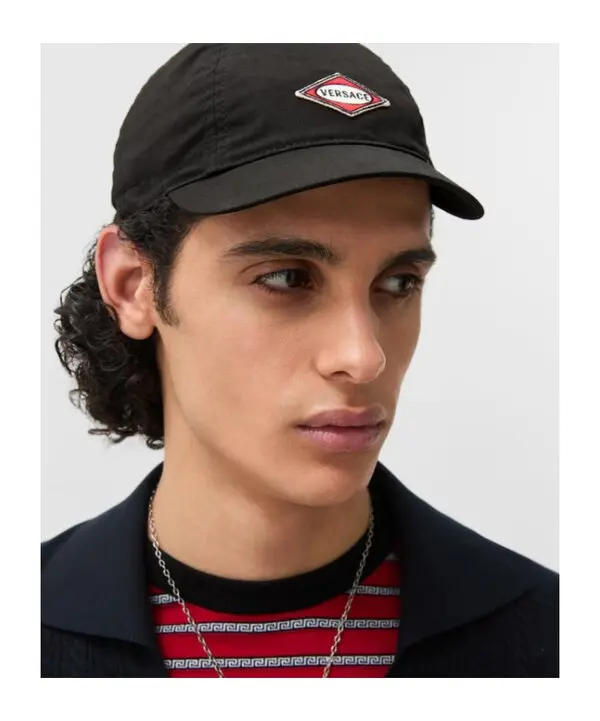 Versace Embroidered Canvas Cycling Cap