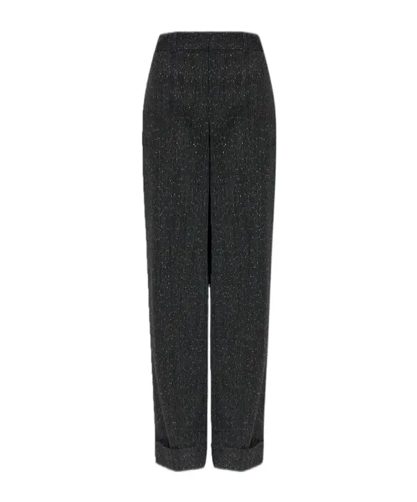Alexander McQueen Straight Leg Trousers With Belt Loops - Black