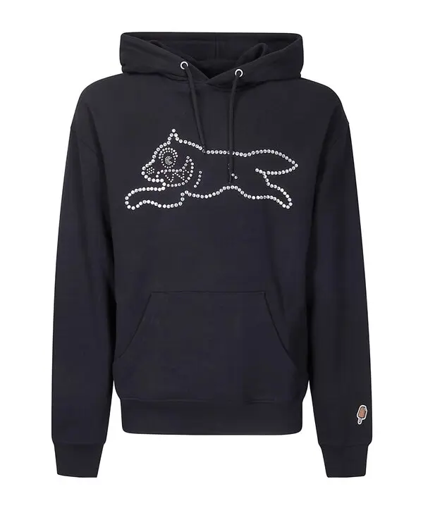 ICECREAM Long-sleeved Hooded Sweatshirt - Black