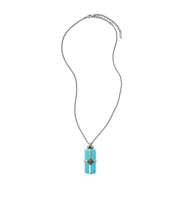 Versace Aura Necklace - Light Blue  Silver