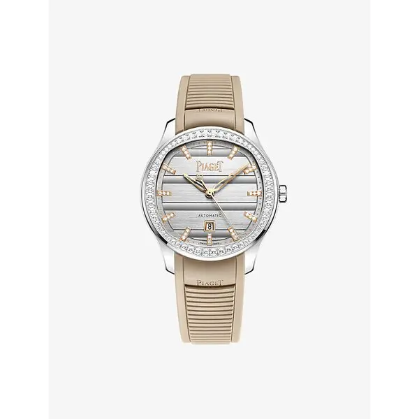 PAIGET Piaget Polo Signature Diamond Date Watch - Silver
