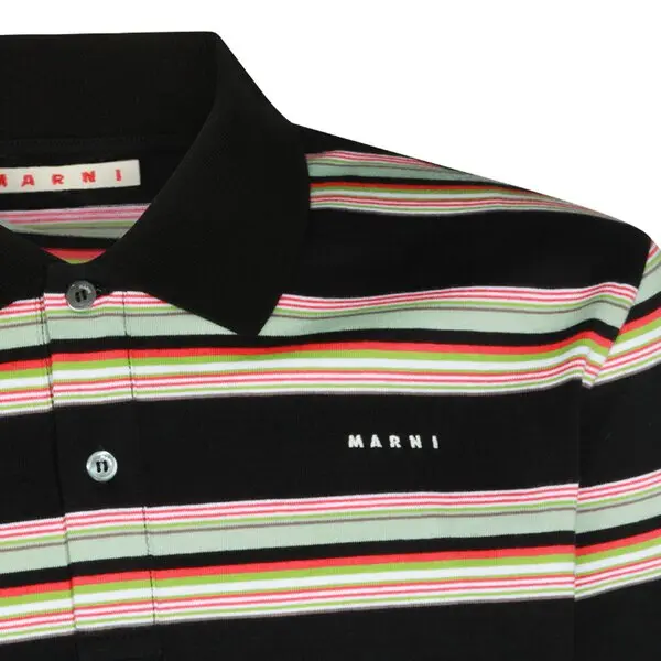 Marni Striped Long-sleeve Polo Shirt