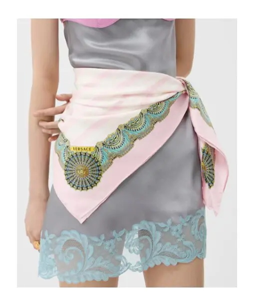 Versace Printed Silk Twill Scarf 90 Cm