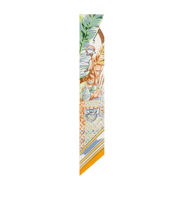 FERRAGAMO Felini Print Silk Mini Bandeau - Oranges