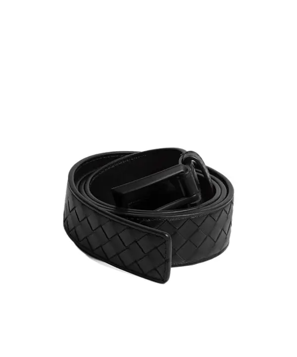 Bottega Veneta Woven Leather Belt - Black