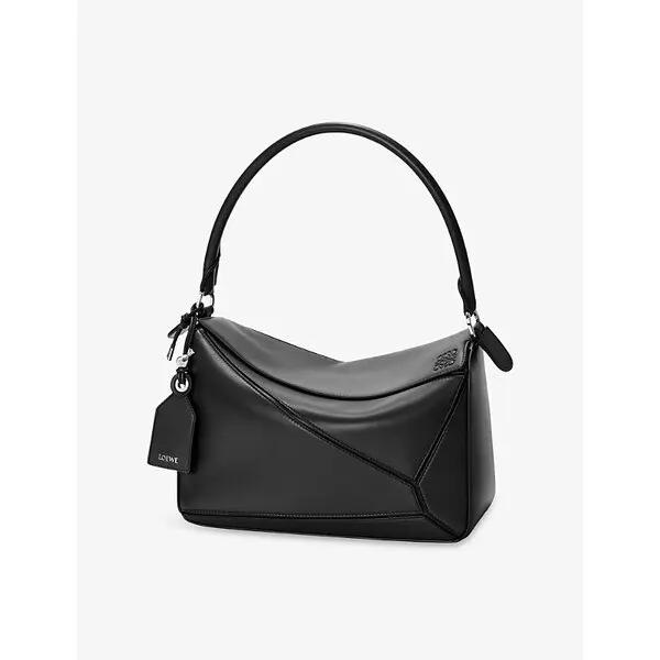 Loewe Puzzle Medium Leather Shoulder Bag - Black