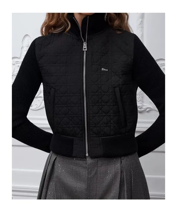Dior Zipped Cropped Macrocannage Jacket
