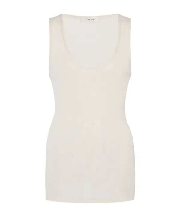 THE ROW Danel Ribbed Knit Tank Top - Ivory