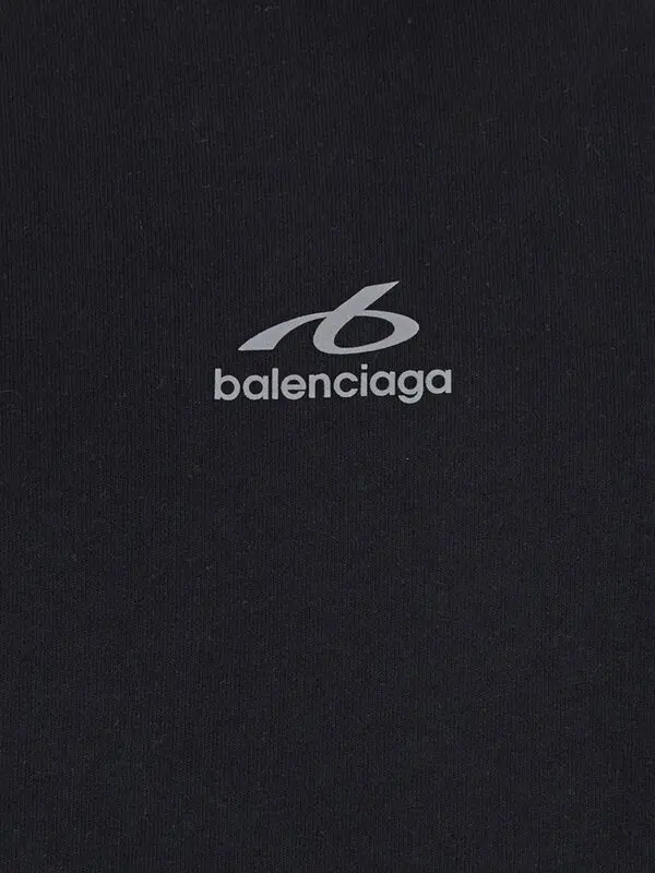 Balenciaga Medium Fit Hoodie With Printed Artwork - Black