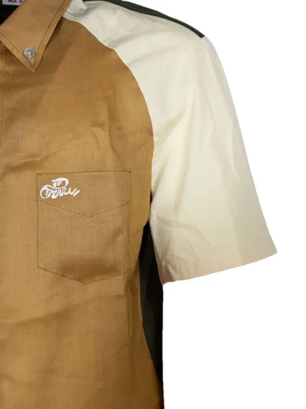Marni Colour-block Logo-embroidered Shirt