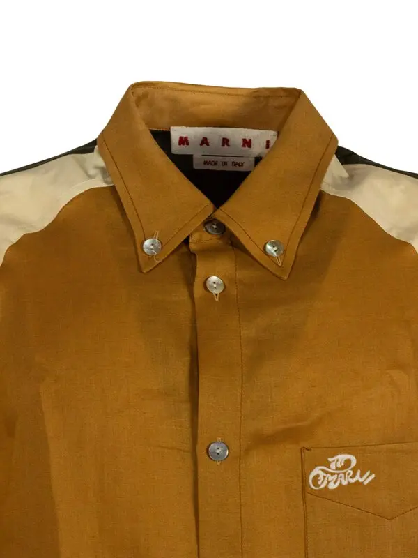 Marni Colour-block Logo-embroidered Shirt