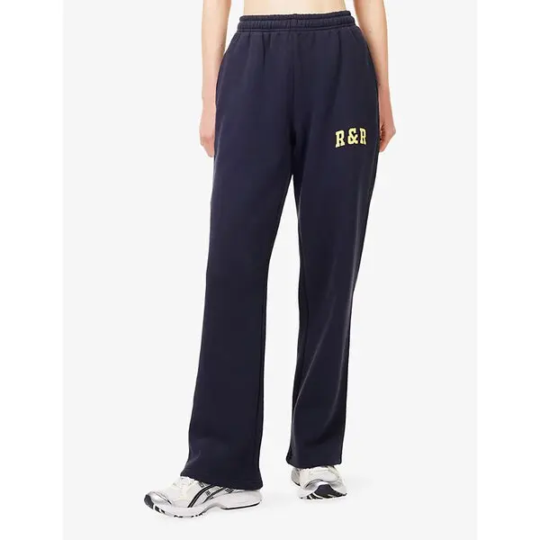 RU & ROCKA Varsity Logo-print Jersey Jogging Bottoms