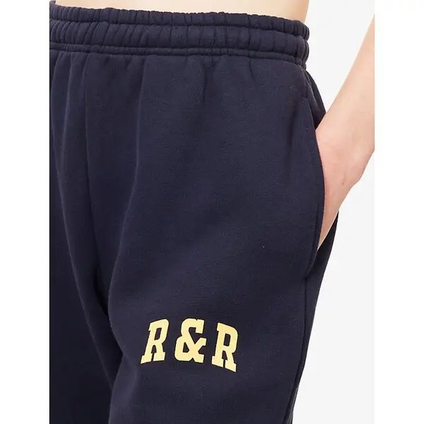 RU & ROCKA Varsity Logo-print Jersey Jogging Bottoms