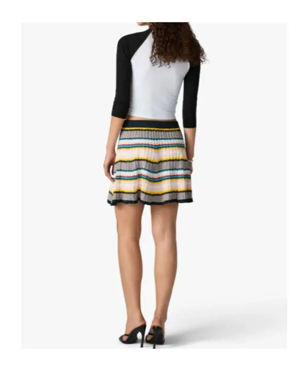 Casablanca Chevron Knit Pleated Midi Skirt
