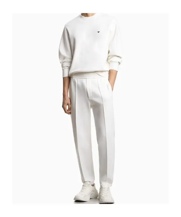 Emporio Armani Crew Neck Sweatshirt With Micro-eagle Embroidery
