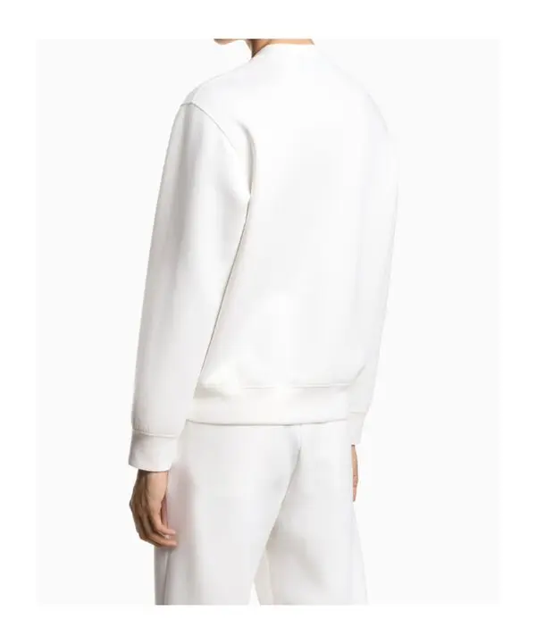 Emporio Armani Crew Neck Sweatshirt With Micro-eagle Embroidery