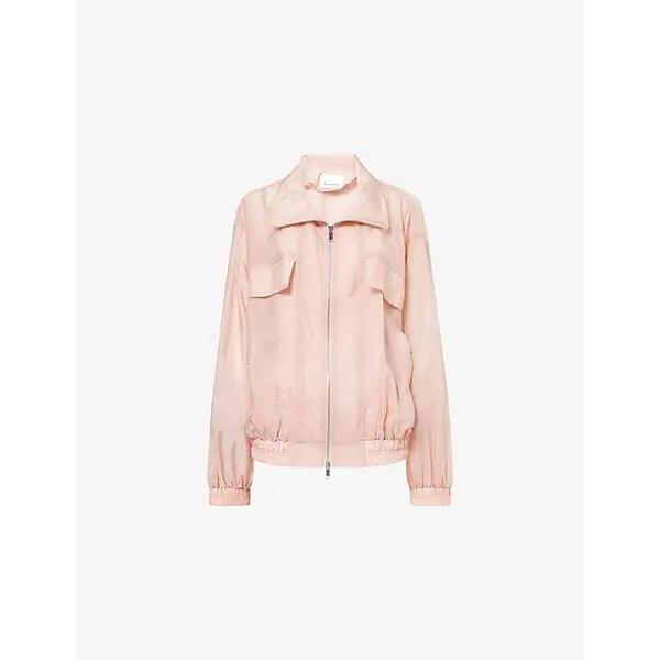 THE FRANKIE SHOP Drea Stand-collar Sheer Bomber Jacket - Faded Pink