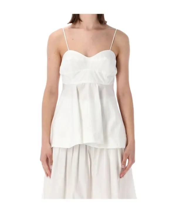 RÓHE Pleated Bustier Top - White