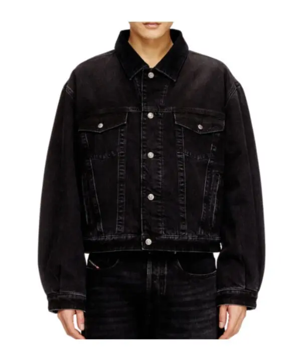 DIESEL® D-ranger-t Corduroy Collar Denim Jacket - Black