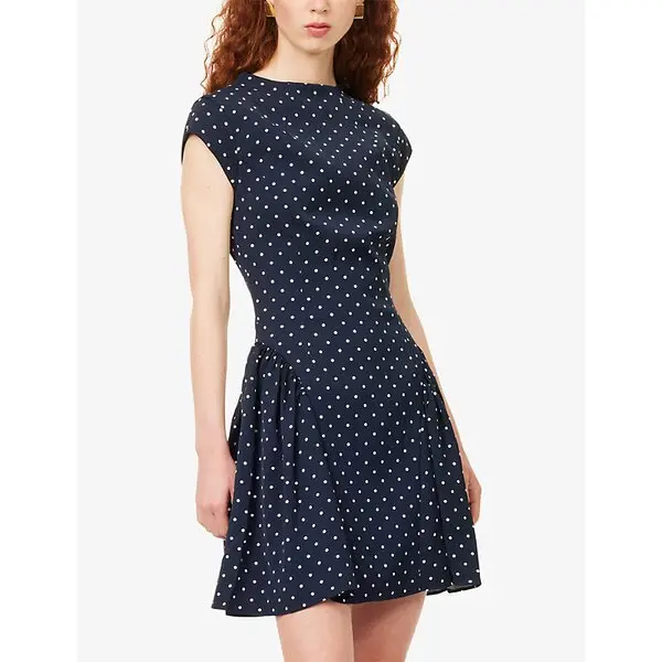 Oddmuse Cap-sleeve Polka-dot Mini Dress