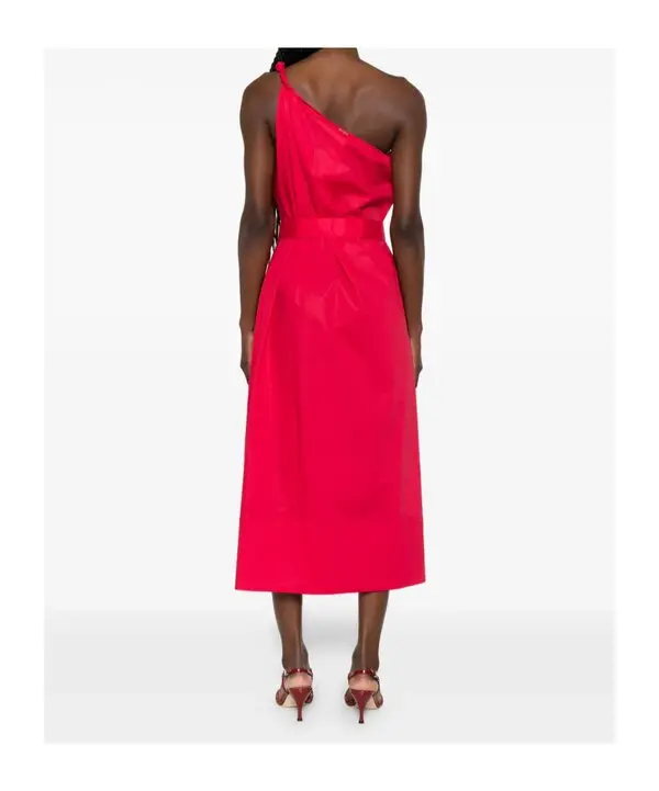 TWINSET One-shoulder Belted Midi Dress