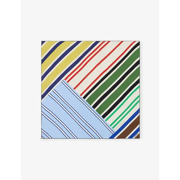 Loewe Artwork-print Silk Scarf - Multicolor