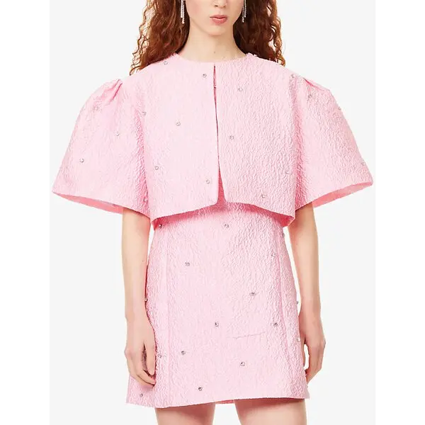 SISTER JANE Celeste Jewel-embellished Cropped Jacket