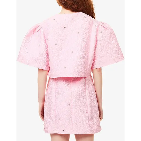 SISTER JANE Celeste Jewel-embellished Cropped Jacket