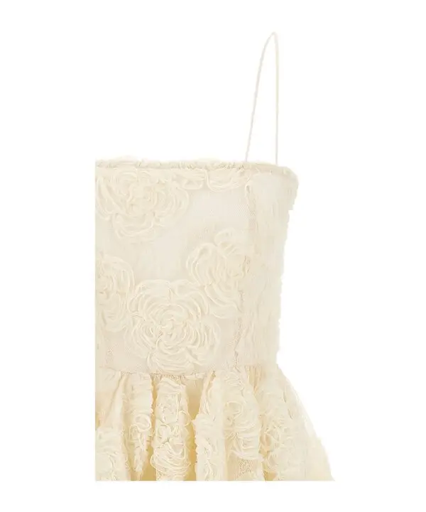 ROTATE BY BIRGER CHRISTENSEN Floral Mesh Midi Dress