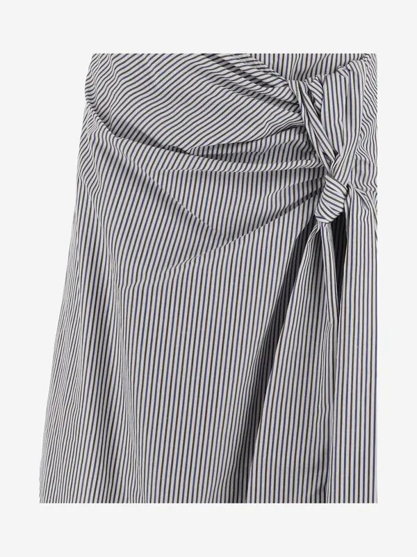 Bottega Veneta Striped Midi Skirt