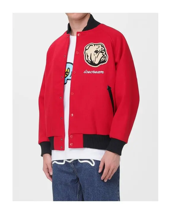ICECREAM Embroidered Bulldog Long Sleeve Jacket