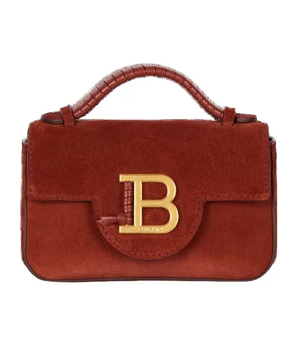 Balmain Suede B-buzz 17 Mini Bag - Red