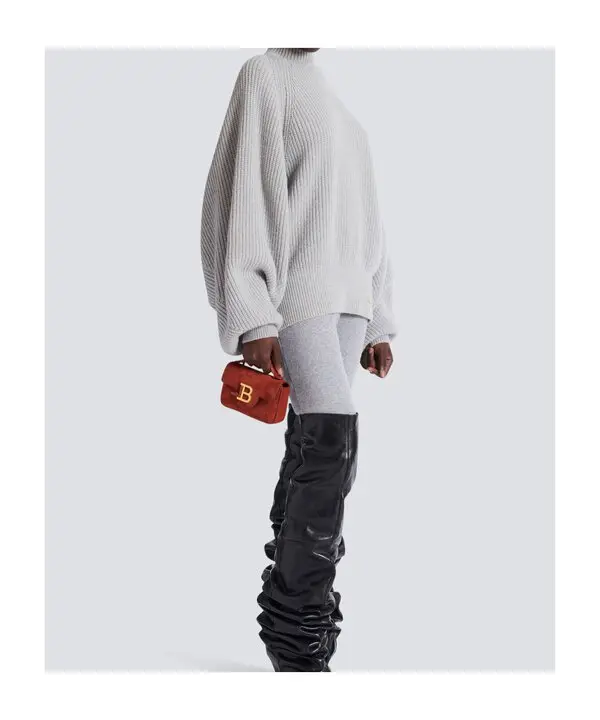 Balmain Suede B-buzz 17 Mini Bag