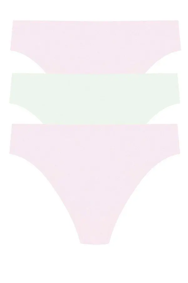 Natori Bliss Bare Cotton Thong 3-pack - Red
