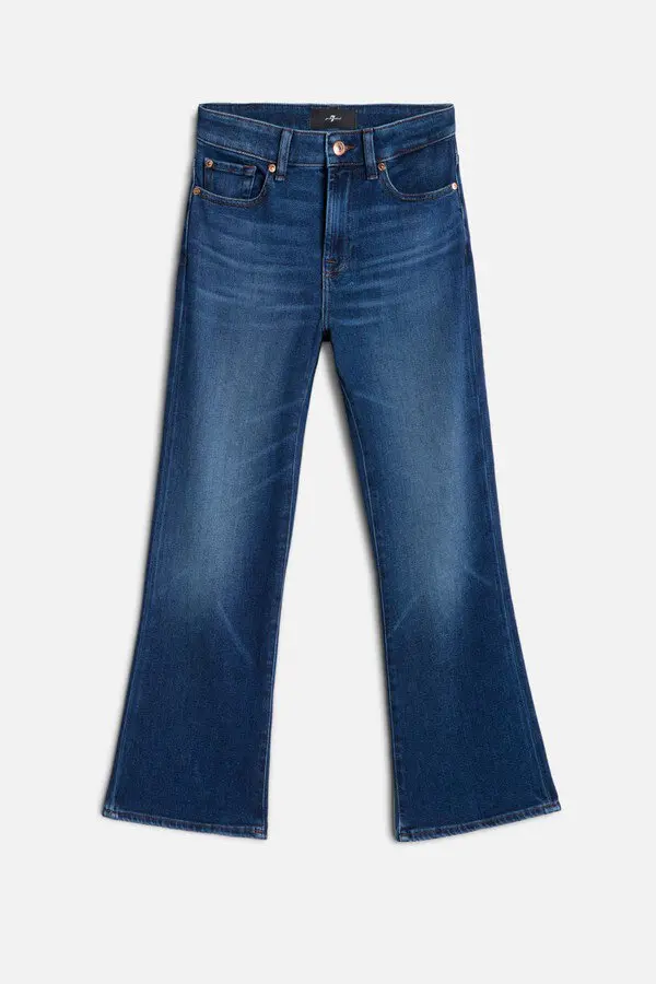 7 For All Mankind Cropped Boot In Slim Illusion Current - Denim