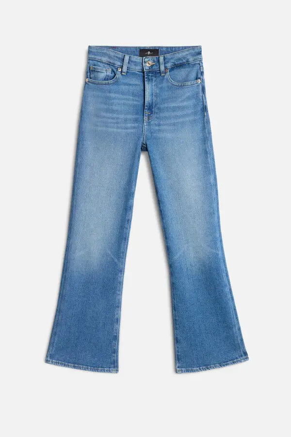 7 For All Mankind Cropped Boot In Slim Illusion Coastline - Denim
