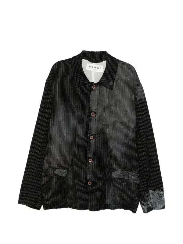 RUNDHOLZ Pinstripe-pattern Faded Jacket - Black