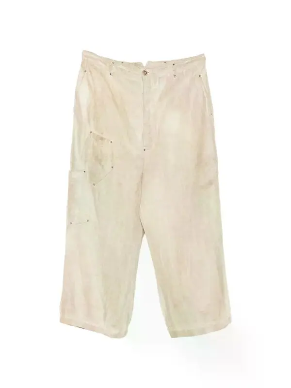 RUNDHOLZ Rivet-detail Hemp Trousers - Neutrals