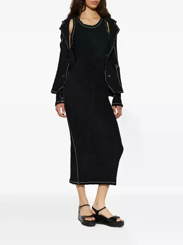 Issey Miyake Crinkled Contrast-stitch Blazer