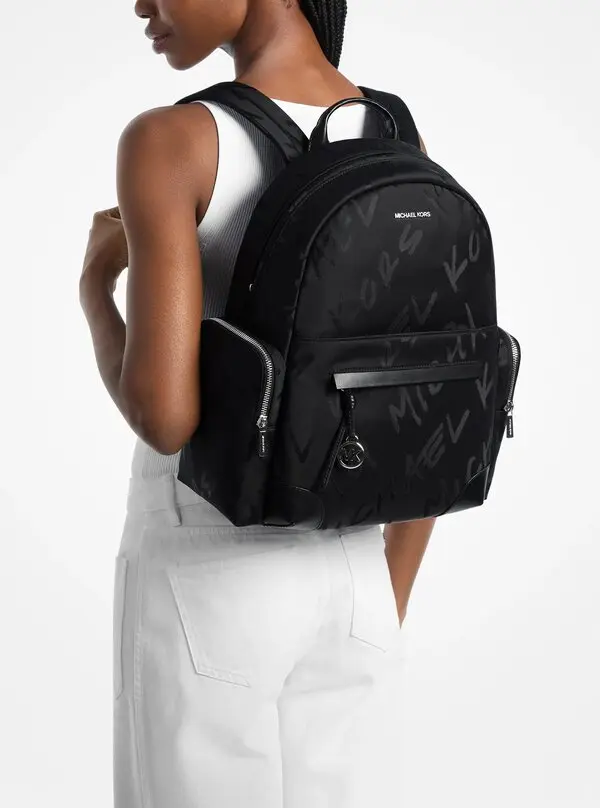 Michael Kors Prescott Large Printed Nylon Backpack