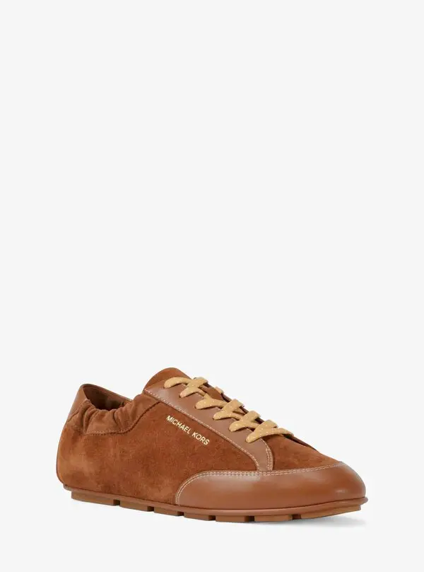 Michael Kors Susie Suede And Leather Trainer