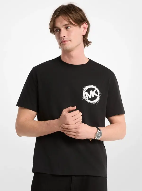 Michael Kors Graphic Logo Cotton Jersey T-shirt - Black