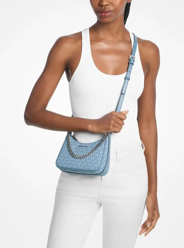 Michael Kors Jet Set Travel Small Signature Logo Convertible Pochette