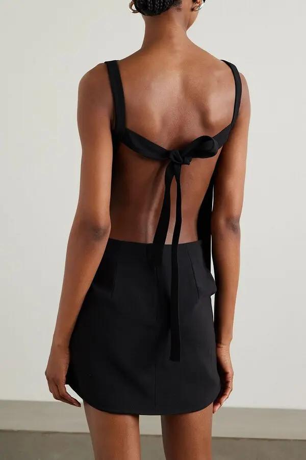 16Arlington Alessa Open-back Crepe Mini Dress