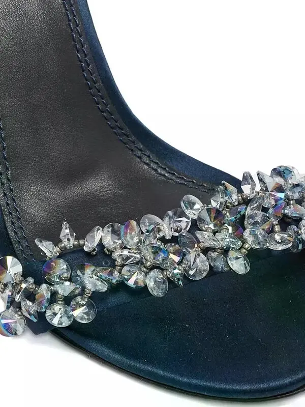 Tory Burch Satin Crystal Embellishment Stiletto Sandals